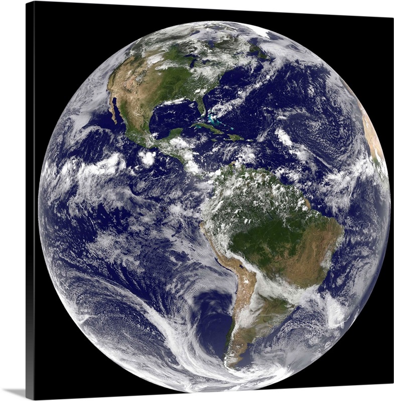 Full Earth showing North America and South America | Great Big Canvas