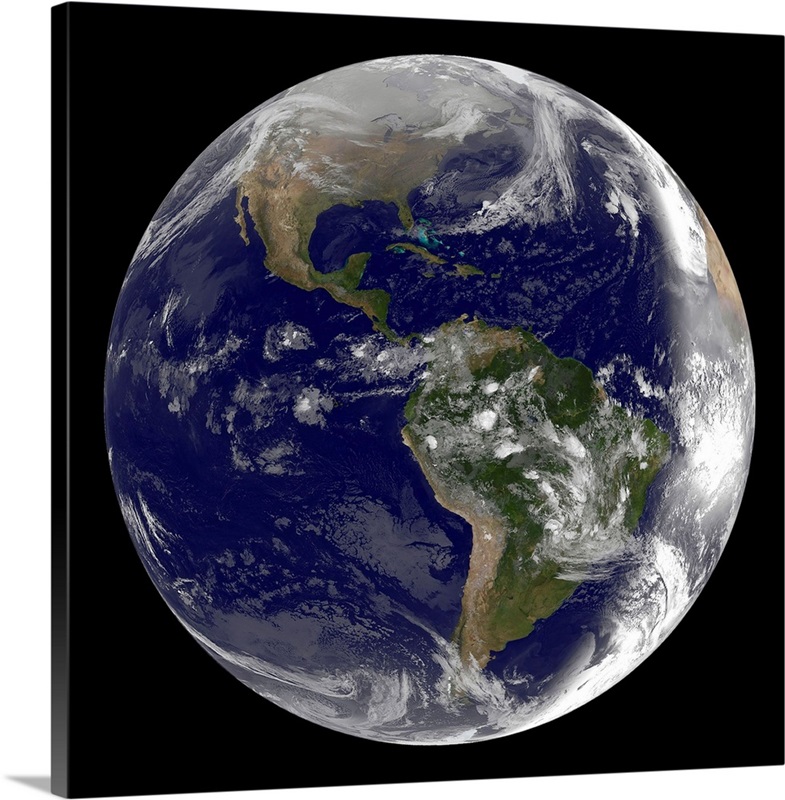 Full Earth showing North America and South America | Great Big Canvas