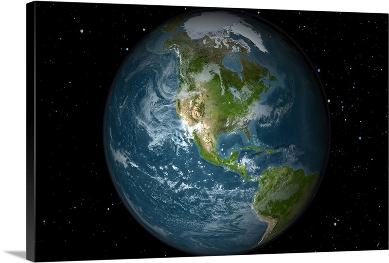 Full Earth view showing North America | Great Big Canvas