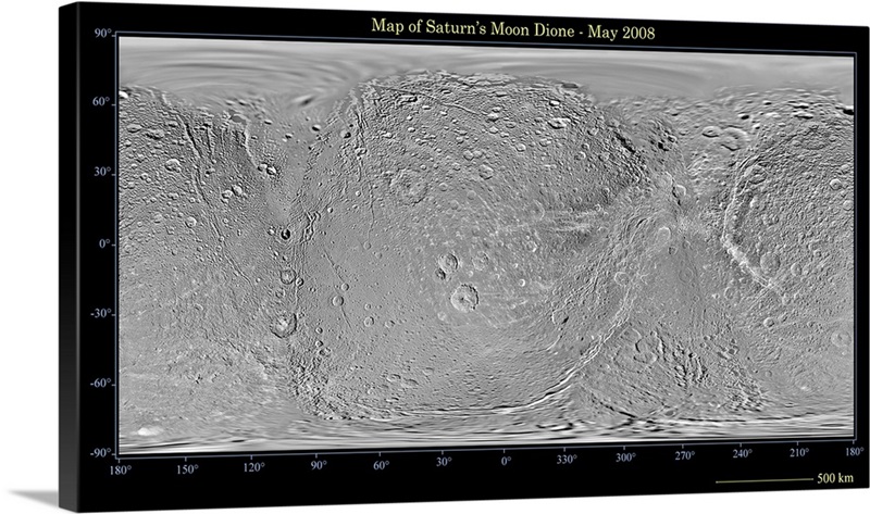 Global map of Saturns moon Dione | Great Big Canvas