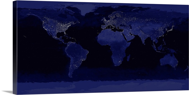 Global View of Earths City Lights | Great Big Canvas