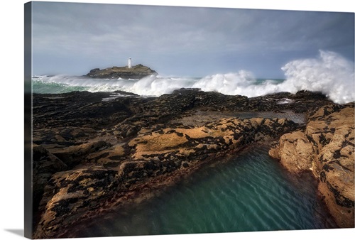 Godrevy Lighthouse in Cornwall, England | Great Big Canvas