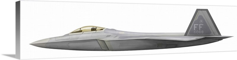 Illustration of a Lockheed Martin F-22 Raptor | Great Big Canvas