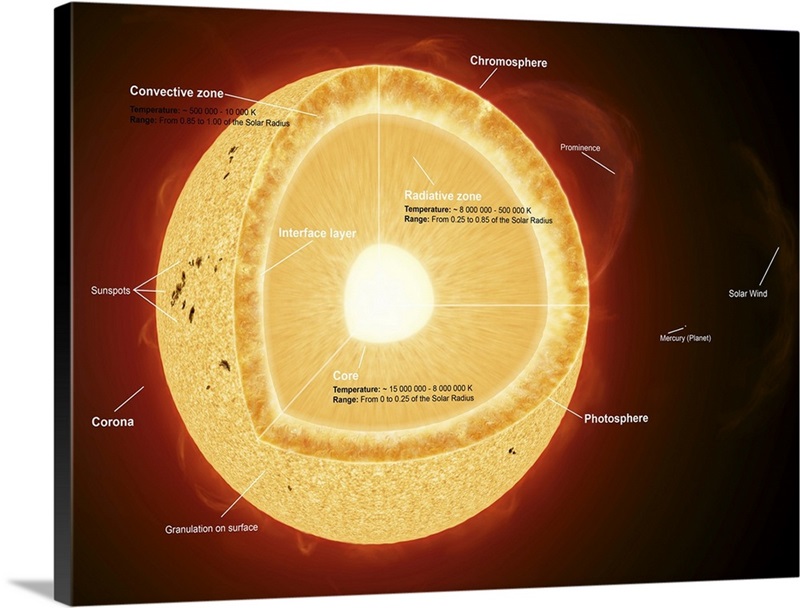 Illustration showing the various parts that make up the sun | Great Big ...