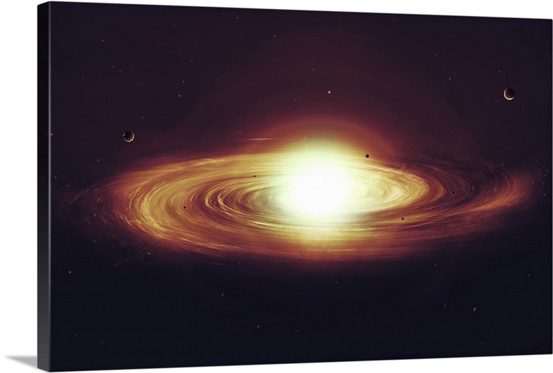 Implosion of a Sun with visible solar system and planets | Great Big Canvas