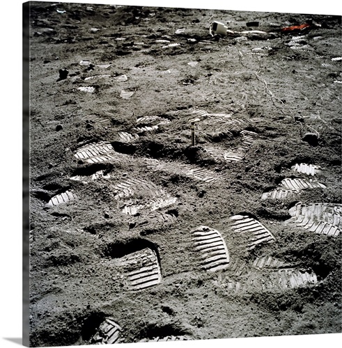 Lunar foot prints on the moon | Great Big Canvas