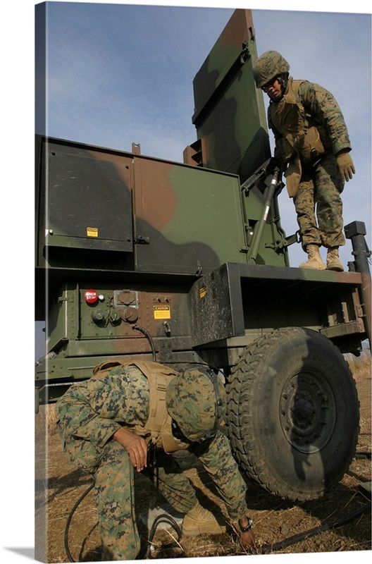 Marines prepare the antenna of an AN/TPQ 46A radar system | Great Big ...