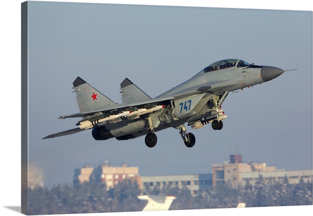 Mig-35 Jet Fighter Of Russian Air Force Taking Off Wall Art, Canvas ...