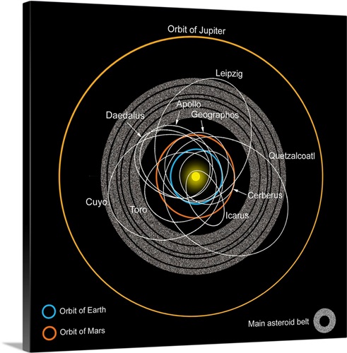Orbits of Earth Crossing Asteroids | Great Big Canvas