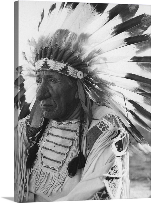 Portrait of Chief Red Cloud in headdress | Great Big Canvas