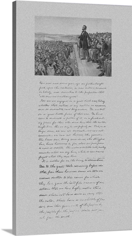 President Abraham Lincoln Delivering Gettysburg Address, Copy Of His ...
