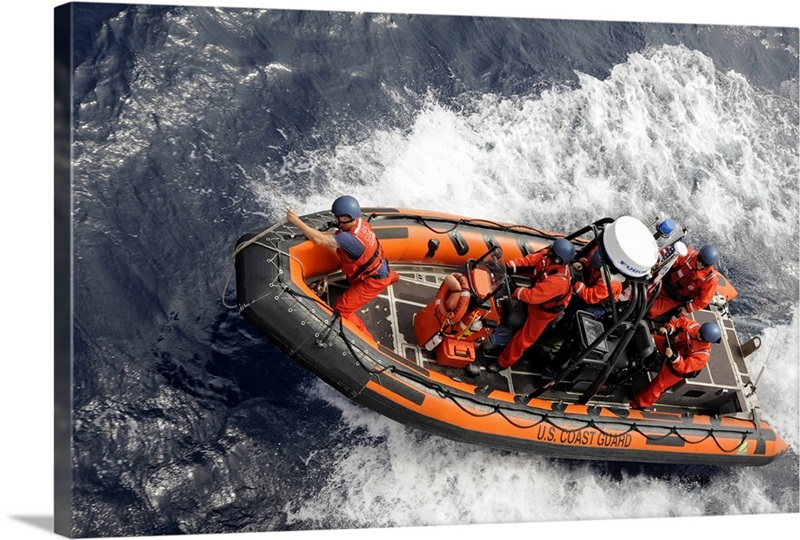 Sailors conducting small boat training in a 25foot overthehorizon boat ...