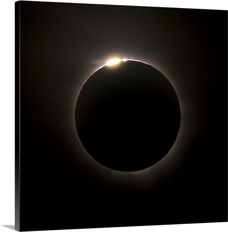Solar Eclipse with prominences and diamond ring effect | Great Big Canvas