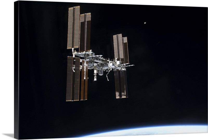 The International Space Station in orbit above Earth | Great Big Canvas