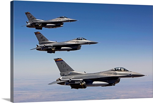 Three F-16s fly in formation over Arizona | Great Big Canvas