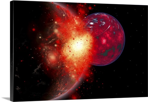 Two planets crashing into each other Wall Art, Canvas Prints, Framed ...