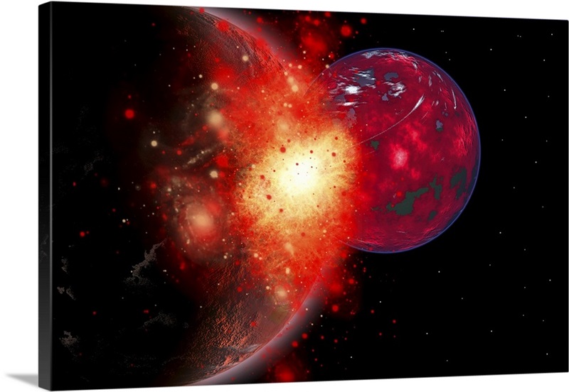 Two planets crashing into each other Wall Art, Canvas Prints, Framed ...