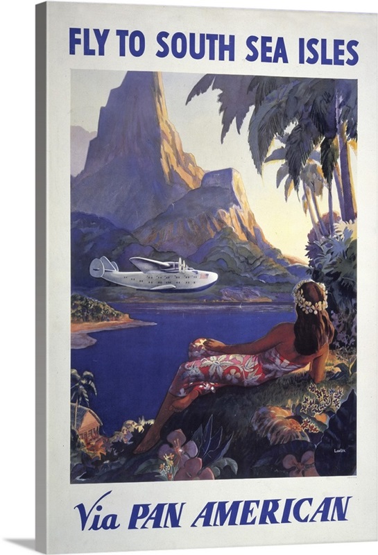 Vintage Pan Am Advertisement, 1938 | Great Big Canvas
