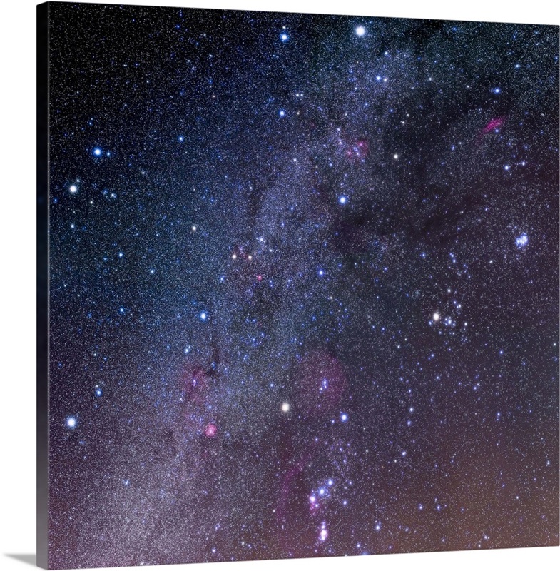 Winter sky panorama with various deep sky objects | Great Big Canvas