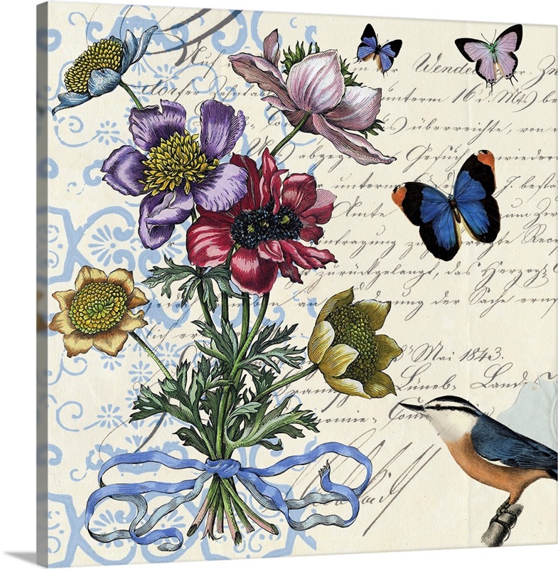 Scroll Botanical Bouquet | Great Big Canvas