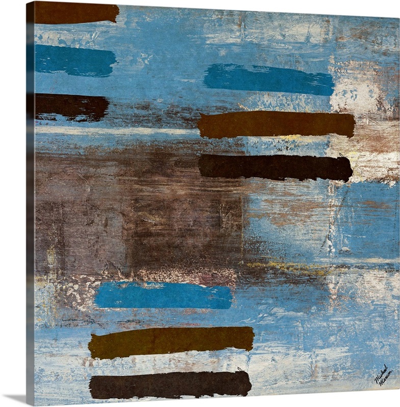 Blue Barred Abstract Square I | Great Big Canvas