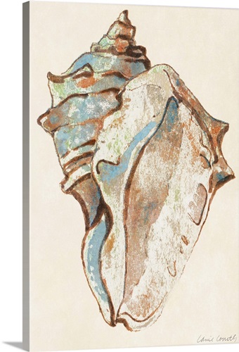 Coastal Teal Shells I | Great Big Canvas