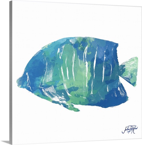 Watercolor Fish in Teal IV Wall Art, Canvas Prints, Framed Prints, Wall ...