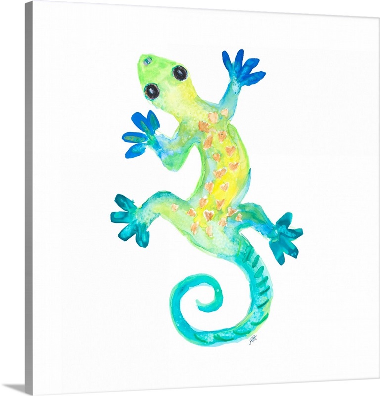 Watercolor Gecko Square II | Great Big Canvas