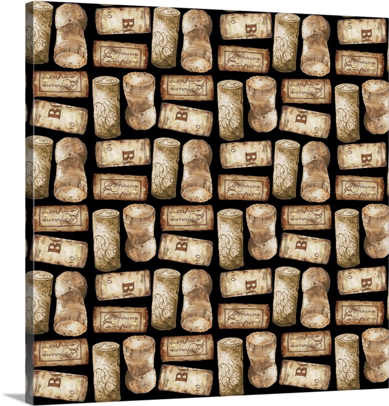 Wine Cork Pattern A (black) | Great Big Canvas