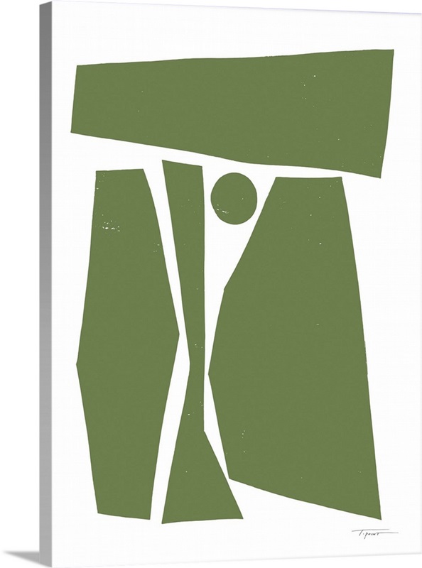 Composed Forms In Army Green | Great Big Canvas