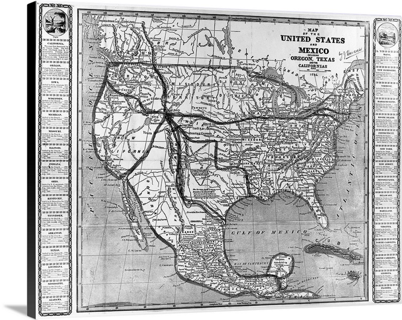 America And Mexico, 1846 | Great Big Canvas