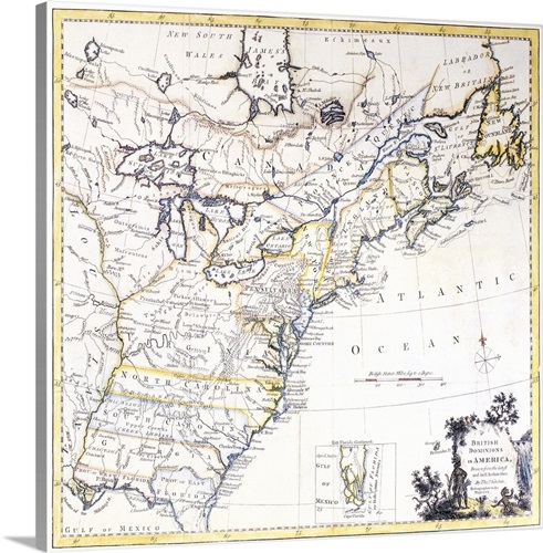 Colonial America, Map, c1770 Wall Art, Canvas Prints, Framed Prints ...