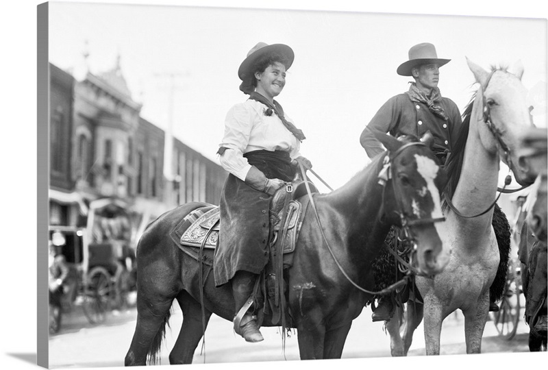 Cowboy And Cowgirl, c1908 | Great Big Canvas