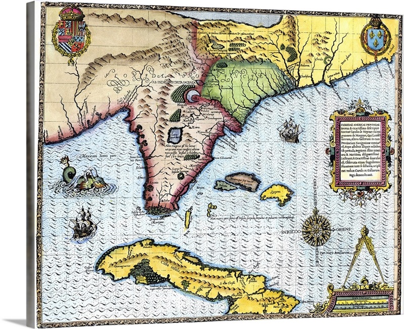 Florida, Map, 1591 | Great Big Canvas