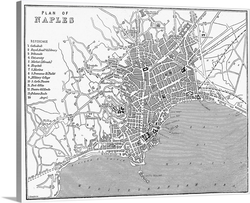 Italy, Plan Of Naples | Great Big Canvas
