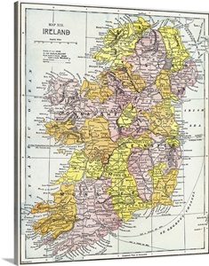 Map, Ireland, c1890 Wall Art, Canvas Prints, Framed Prints, Wall Peels ...