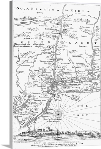 Map: New Netherlands, 1656 | Great Big Canvas