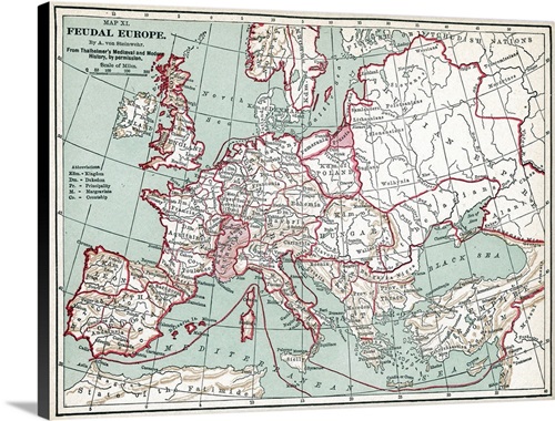 Map Of Europe, 12th Century | Great Big Canvas