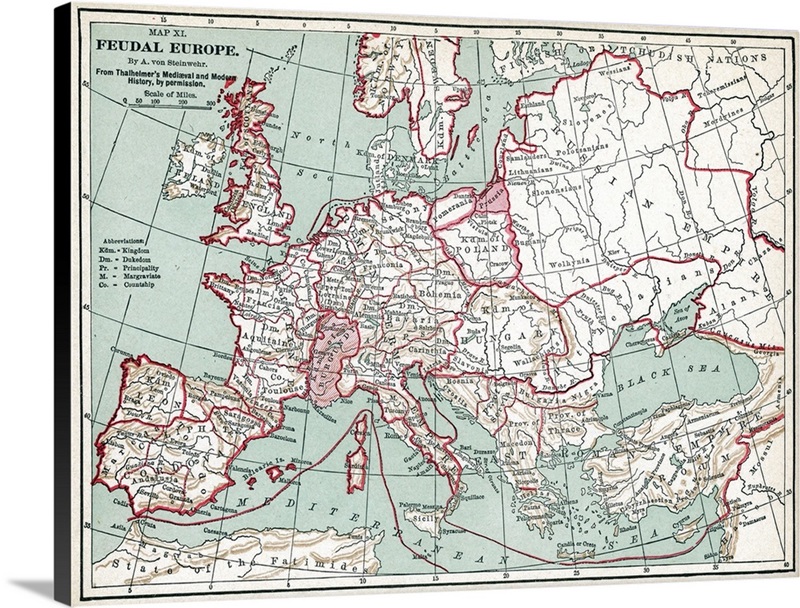 Map Of Europe, 12th Century | Great Big Canvas