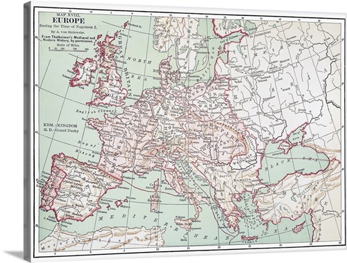 Map Of Europe, c1812 | Great Big Canvas
