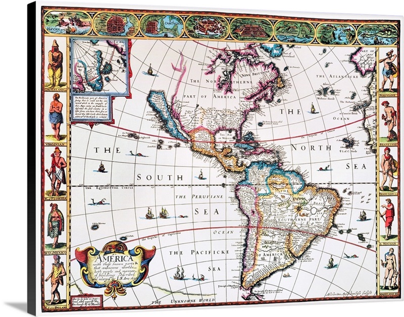 New World Map, 1616 | Great Big Canvas