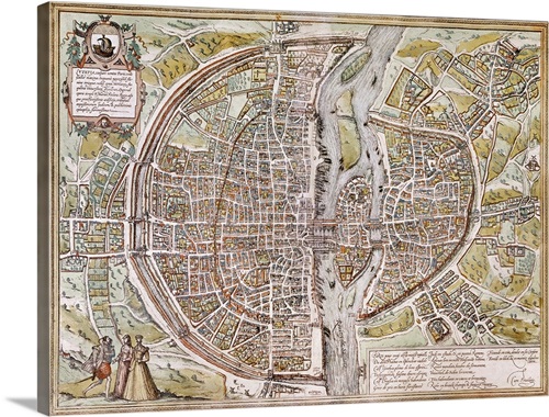 Paris Map, 1581 | Great Big Canvas