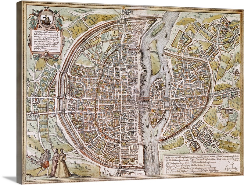 Paris Map, 1581 | Great Big Canvas