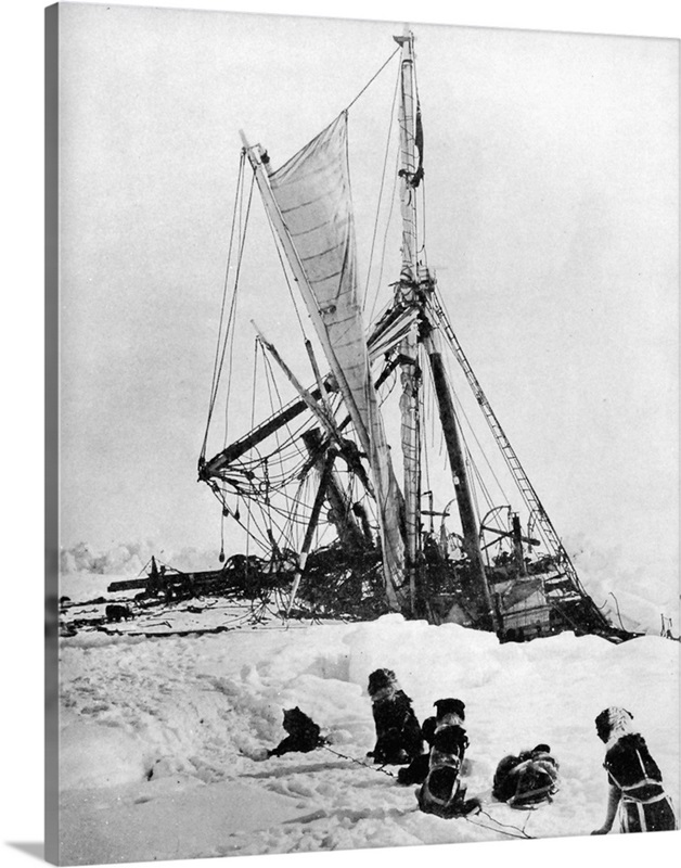 Shackleton's 'Endurance, Sinking in the ice of the Weddell Sea of ...