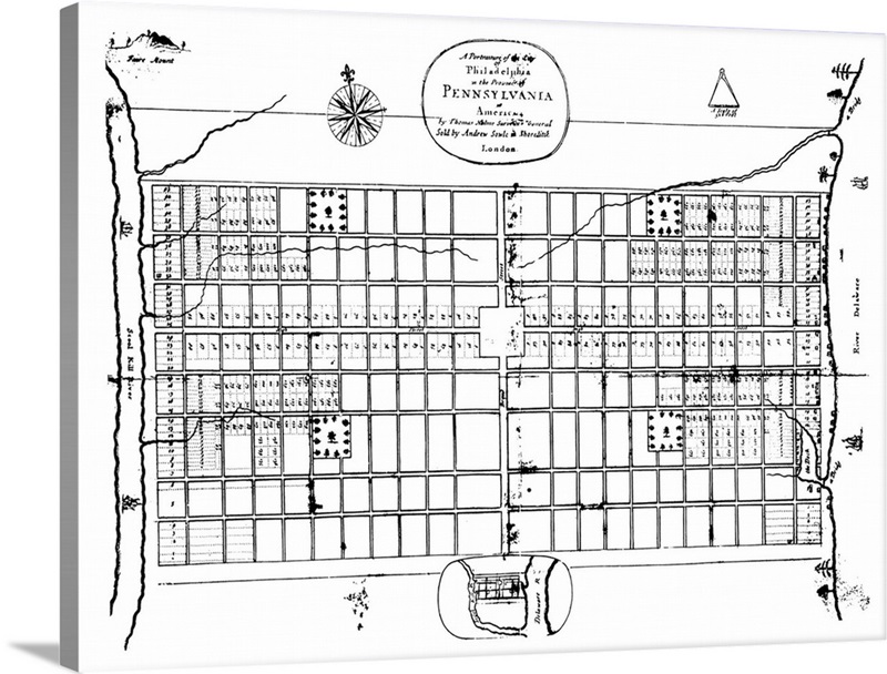 The First Engraved Plan Of the City Of Philadelphia, 1683 | Great Big ...
