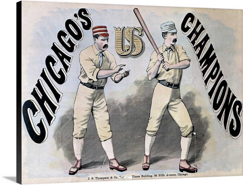 Two baseball players of the Chicago White Stockings baseball team, 1876 ...