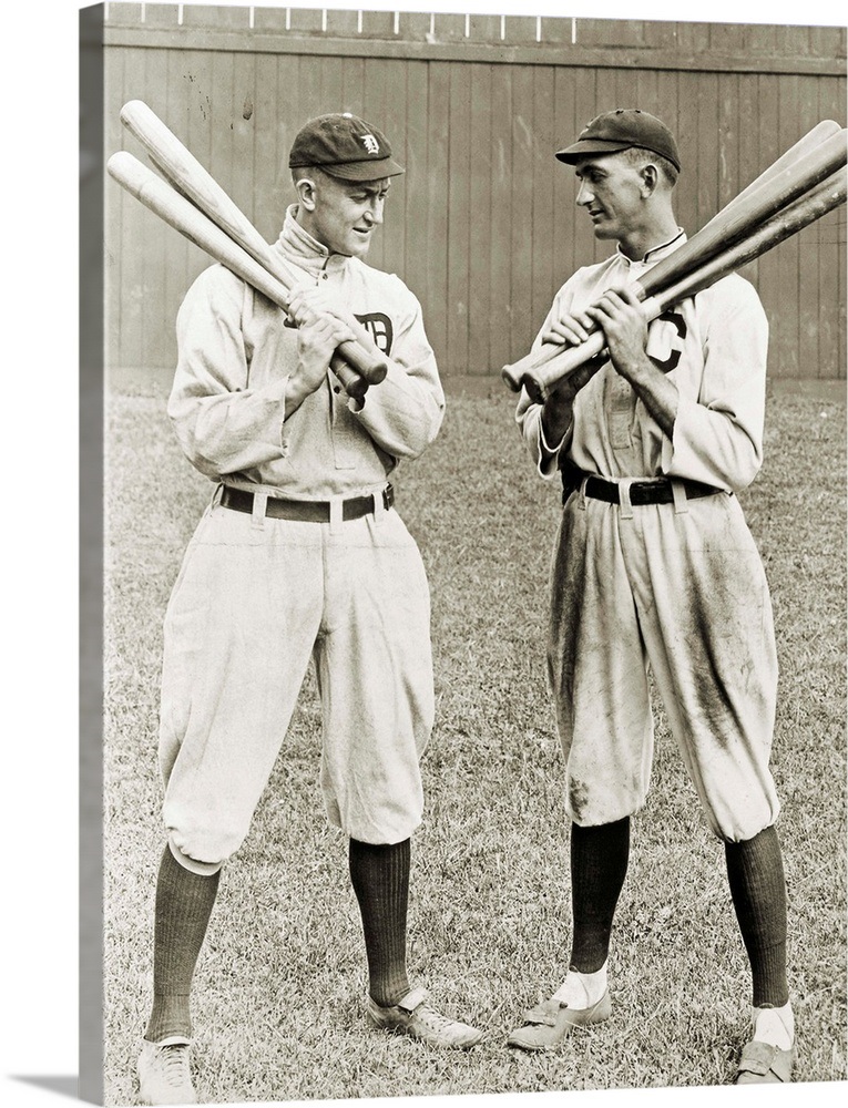 Ty Cobb and 'Shoeless' Joe Jackson, American baseball players Wall Art ...