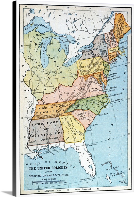 United States Map, c1791 | Great Big Canvas