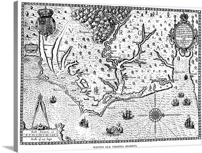 Virginia Map, 1590 | Great Big Canvas