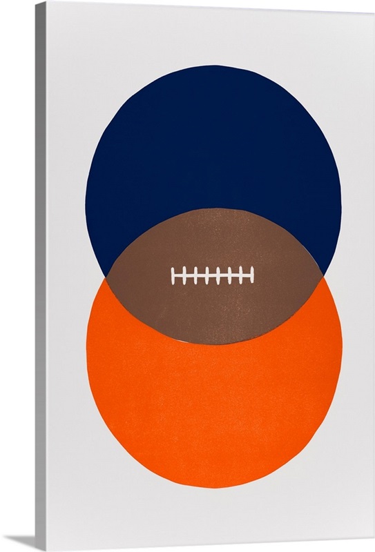 Football Venn Diagram - Blue and Orange | Great Big Canvas